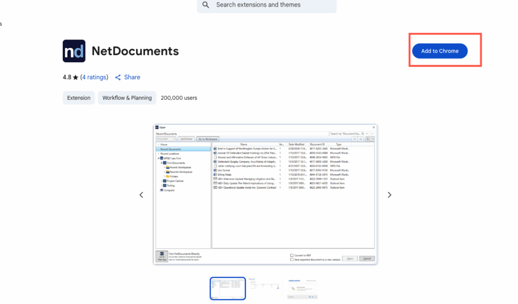 Cannot Use the NetDocuments Chrome Extension? | Optiable
